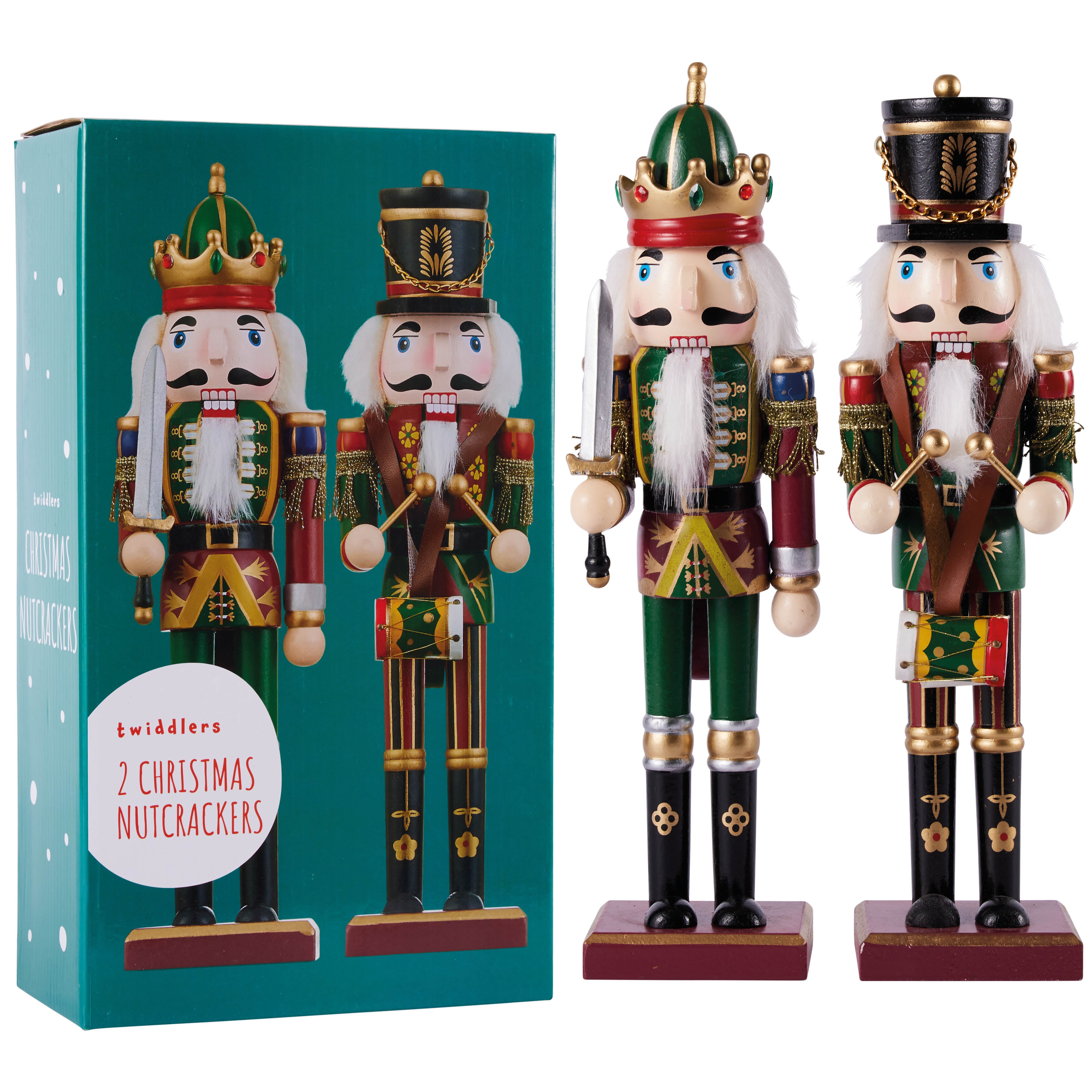 Hand-Painted Wooden Nutcracker Soldiers - Christmas Decorations