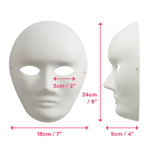 DIY White Full Face Masks - Perfect for Arts & Crafts